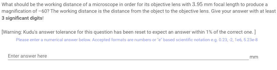 Solved What should be the working distance of a microscope | Chegg.com