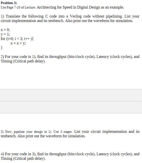 Problem 3) Use Page 7-10 of Lecture: Architecting for | Chegg.com