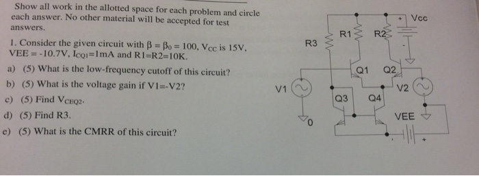 Solved Consider the given circuit with beta = beta_0 = 100, | Chegg.com