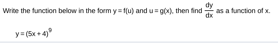 Solved Write the function below in the form y f(u) and | Chegg.com