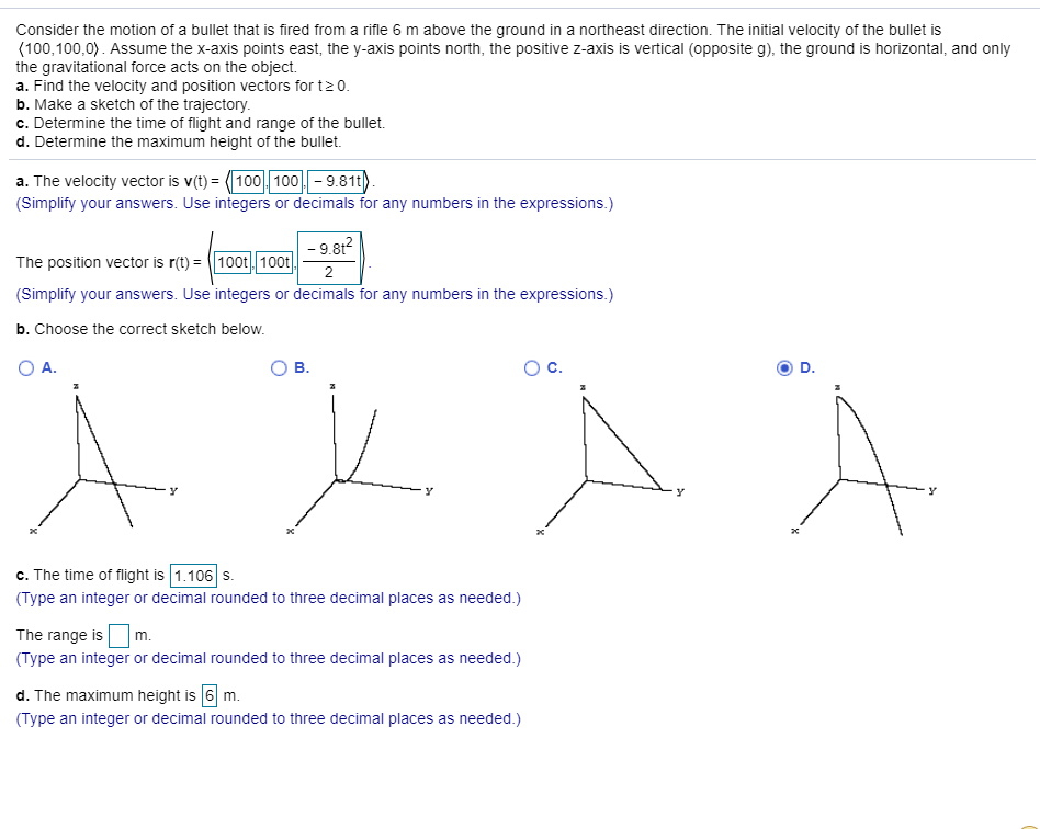Solved Consider the motion of a bullet that is fired from a | Chegg.com
