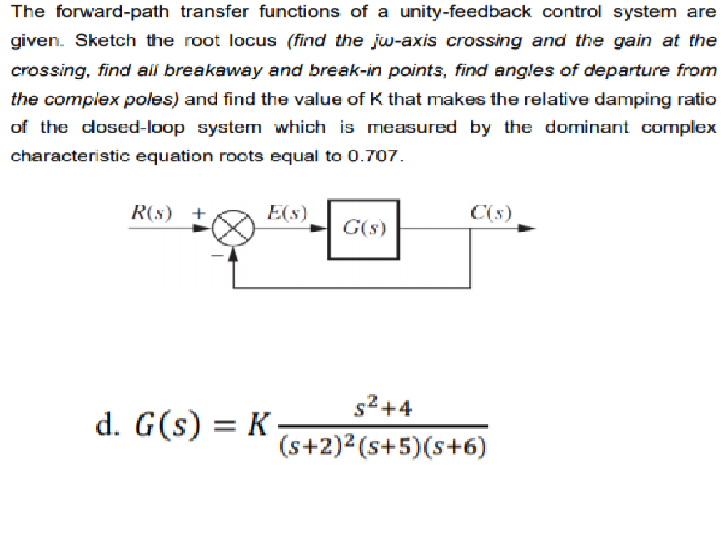 Solved The forward-path transfer functions of a | Chegg.com