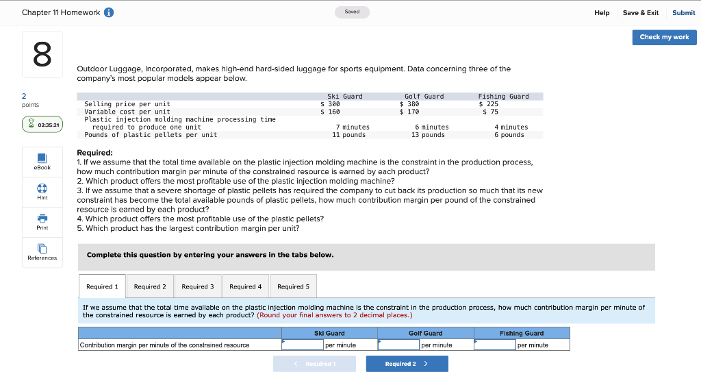 Solved Chapter 11 Homework i Saved Help Save & Exit Submit | Chegg.com