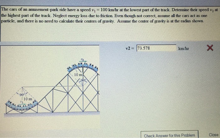 Solved The cars of an amusement-park ride have a speed v _1 | Chegg.com