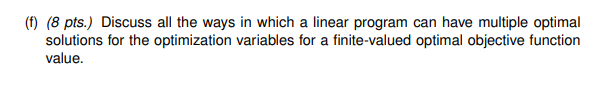 Solved (f) (8 pts.) Discuss all the ways in which a linear | Chegg.com