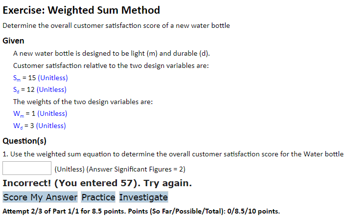 Solved Exercise: Weighted Sum Method Determine the overall | Chegg.com