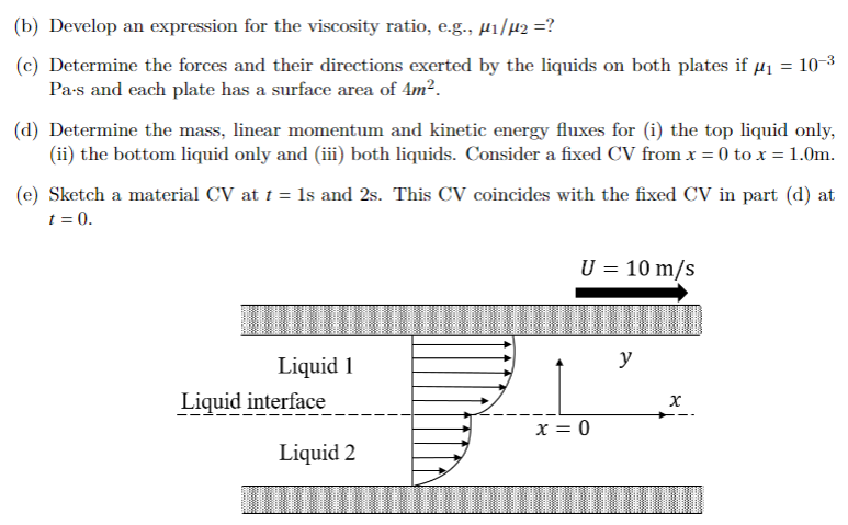 Solved Problem 2 Two immiscible newtonian liquids flow | Chegg.com