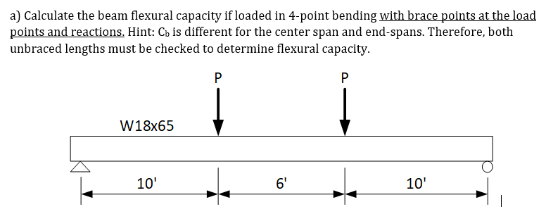 Solved a) Calculate the beam flexural capacity if loaded in | Chegg.com