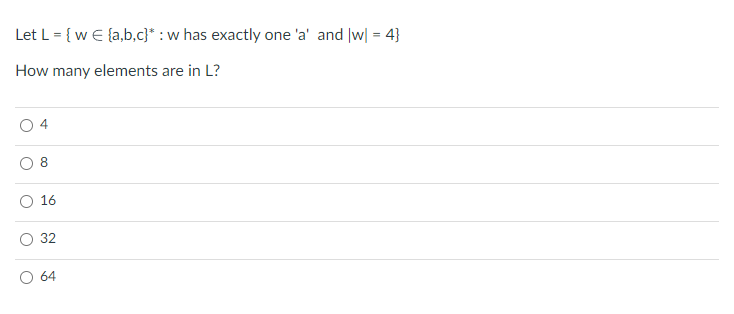 Solved Let L = {w € {a,b,c)* : w has exactly one 'a' and w= | Chegg.com
