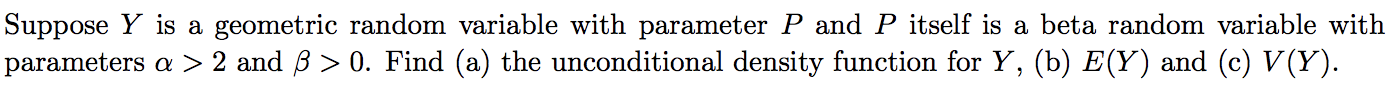 Suppose Y is a geometric random variable with | Chegg.com