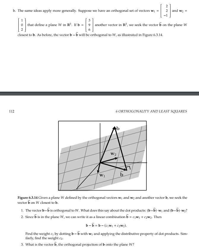 Solved 6.3.2 Orthogonal projections Activity 6.3.3 This | Chegg.com