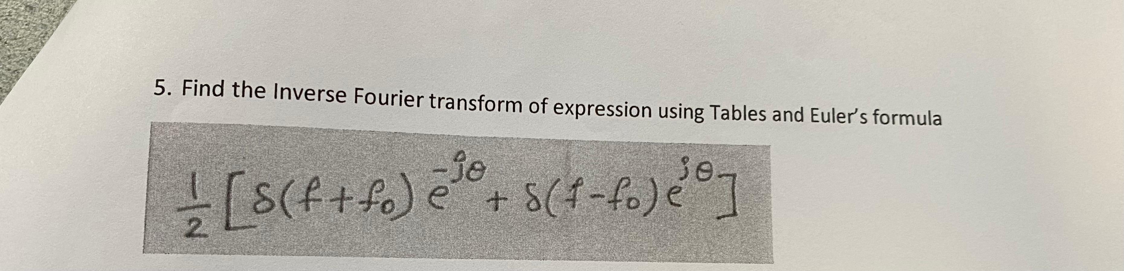 Solved Find the Inverse Fourier transform of expression | Chegg.com
