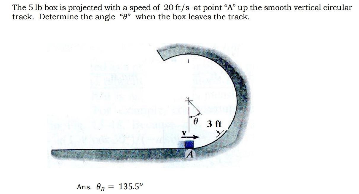 Solved The 5lb box is projected with a speed of 20ft/s at | Chegg.com