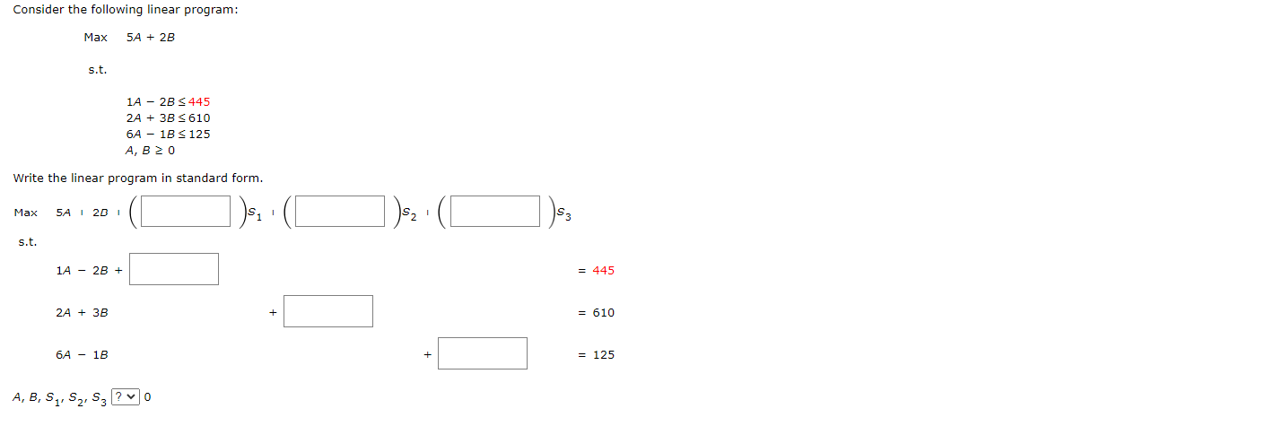 Solved Max1A+2B s.t. 1A≤71B≤62A+2B=16A,B≥0 (a) Show the | Chegg.com