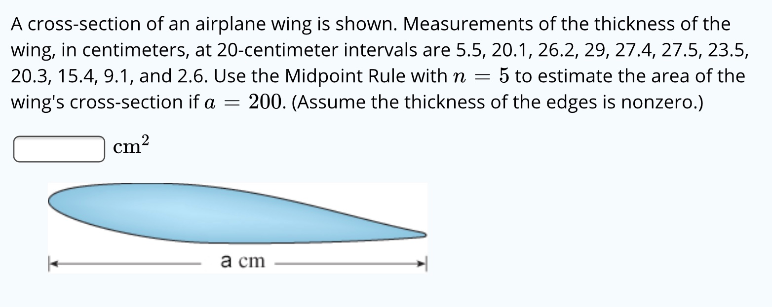Solved A cross-section of an airplane wing is shown. | Chegg.com