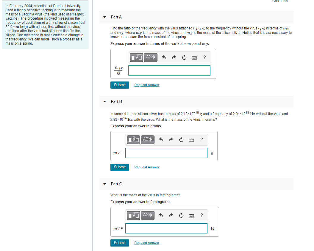 Solved Constants Part A In February 2004, scientists at | Chegg.com