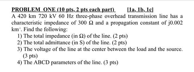 Solved PROBLEM ONE (10 pts, 2 pts each part) [1a, 1b, 1c] A | Chegg.com