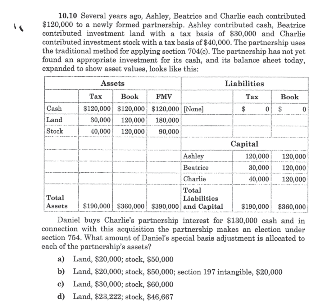 Solved 10.10 Several years ago, Ashley, Beatrice and Charlie | Chegg.com