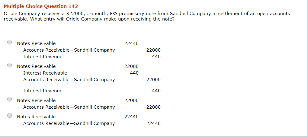 Solved Multiple Choice Question 142 Oriole Company receives | Chegg.com