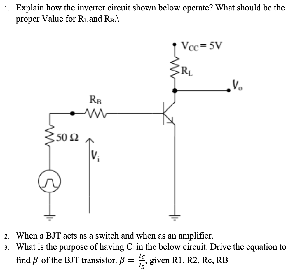 Solved 1. Explain how the inverter circuit shown below | Chegg.com