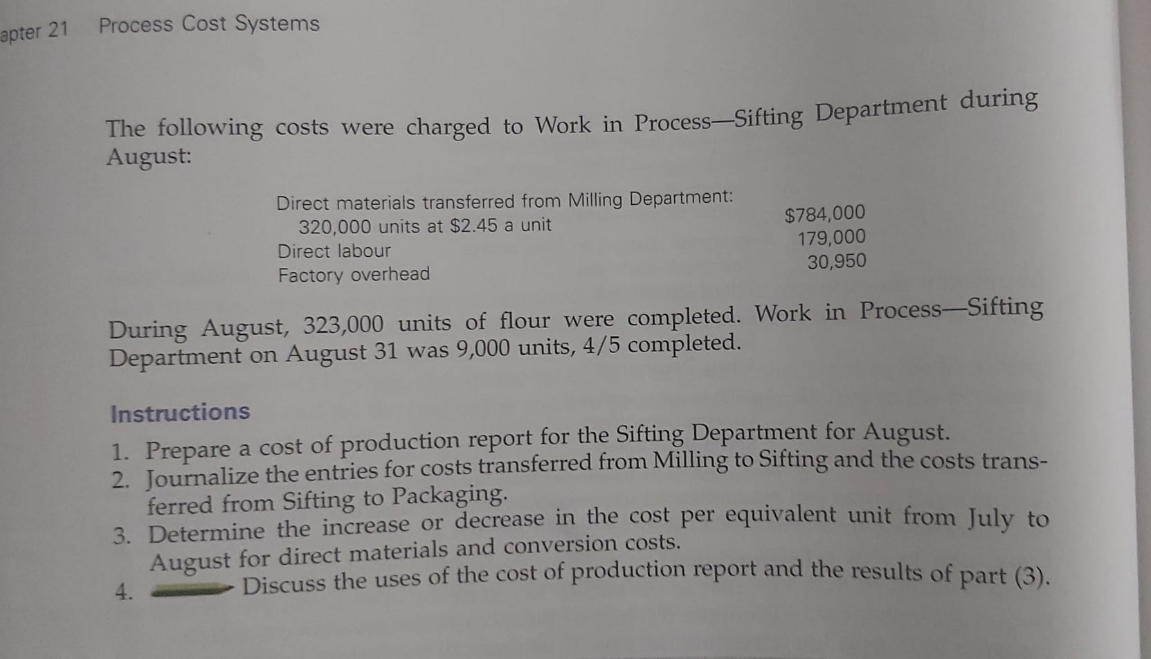 Solved PR 21-3B Equivalent units and related costs; cost of | Chegg.com