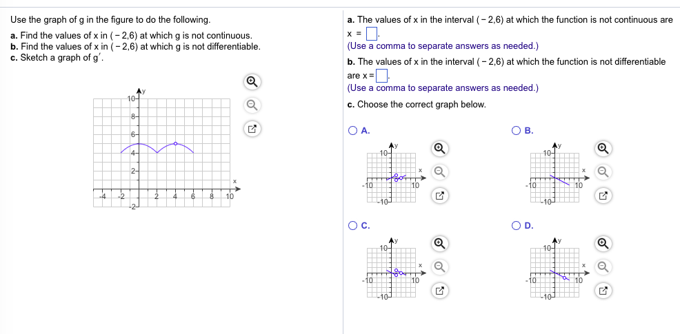 Solved Use the graph of g in the figure to do the following | Chegg.com