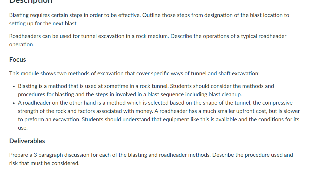 Solved Blasting requires certain steps in order to be | Chegg.com