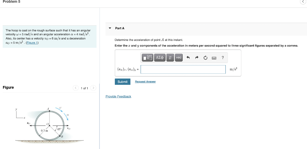 Solved The hoop is cast on the rough surface such that it | Chegg.com