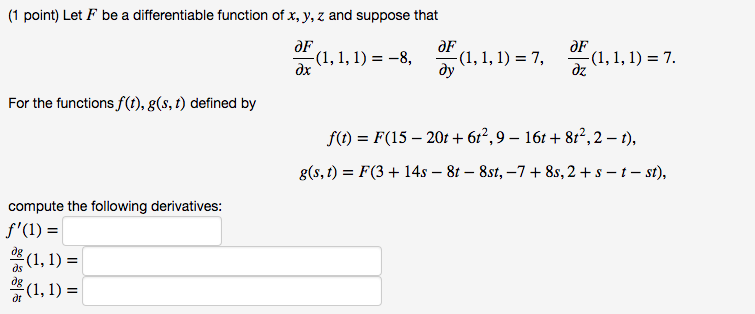 Solved 1 Point Let F Be A Differentiable Function Of X Y