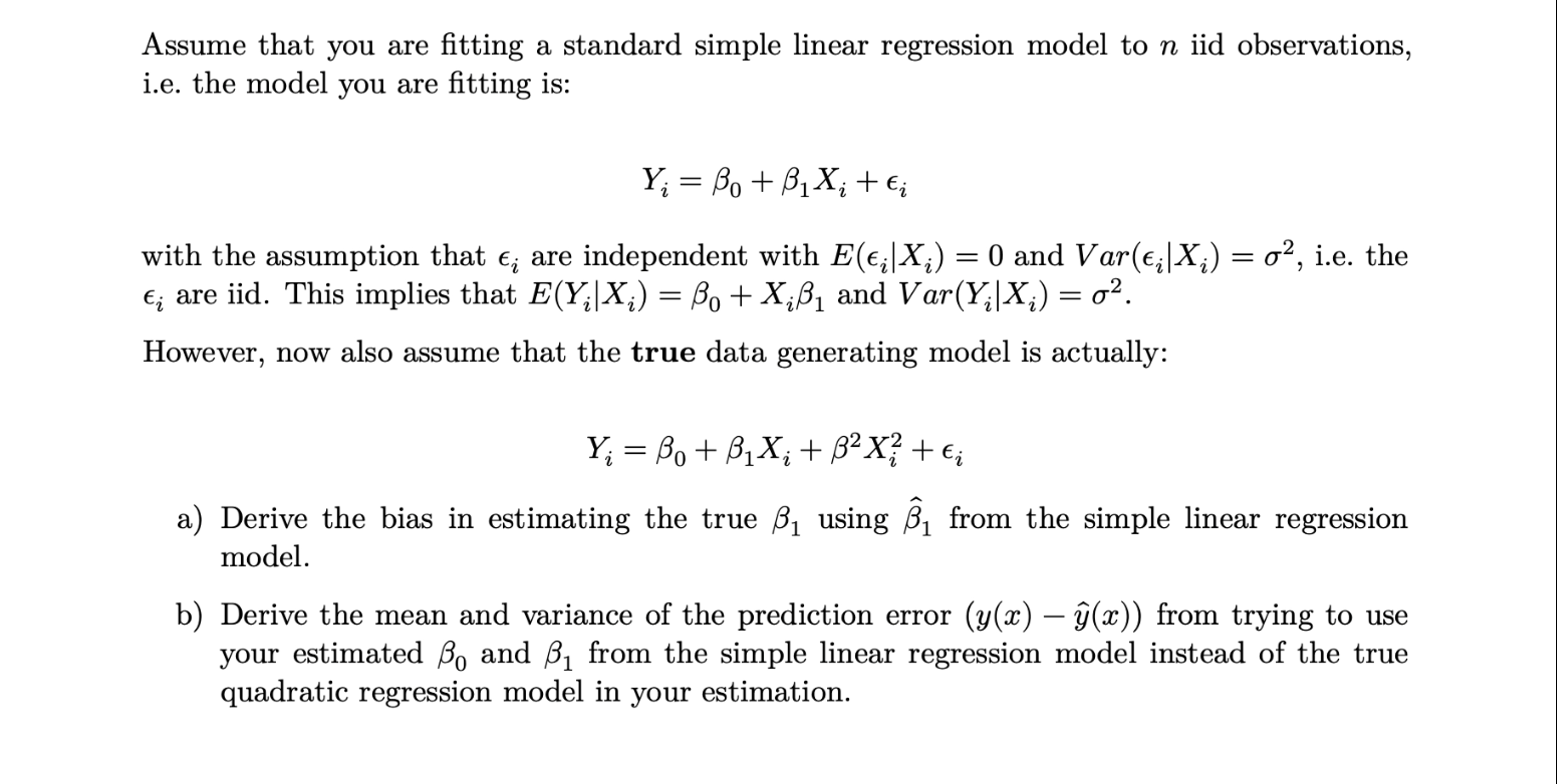 Assume that you are fitting a standard simple linear | Chegg.com
