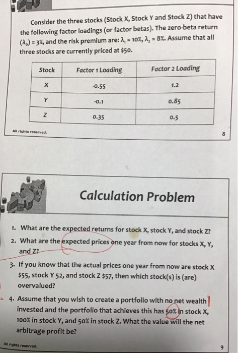 Solved Consider the three stocks (Stock X, Stock Y and Stock | Chegg.com