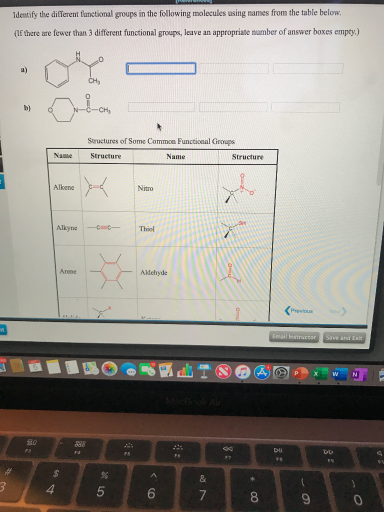 Solved Identify the different functional groups in the | Chegg.com