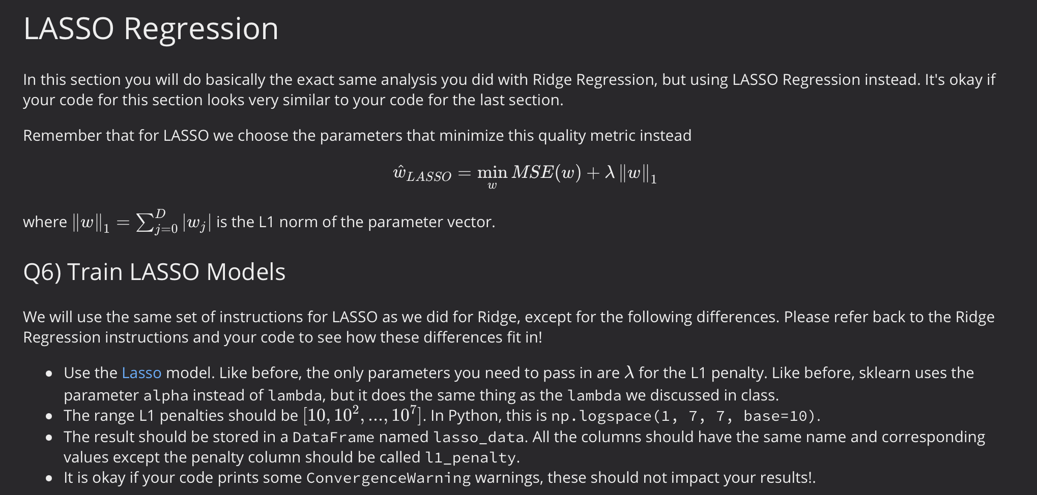 ASsignment L - Ridge and LASSO Regression In this | Chegg.com