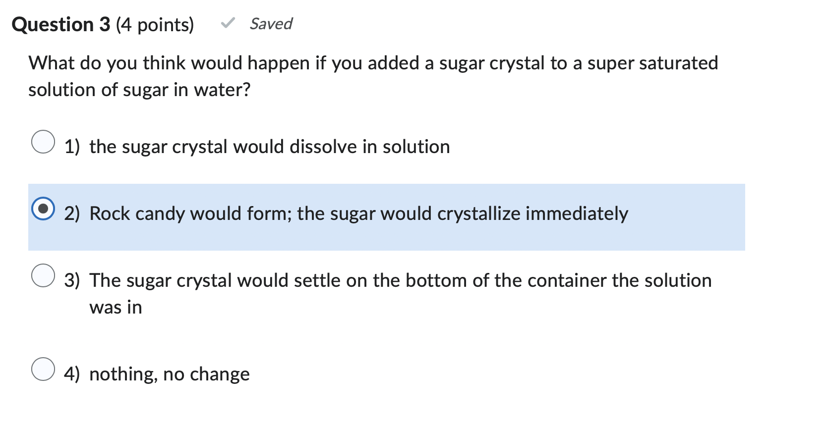 Solved What do you think would happen if you added a sugar | Chegg.com