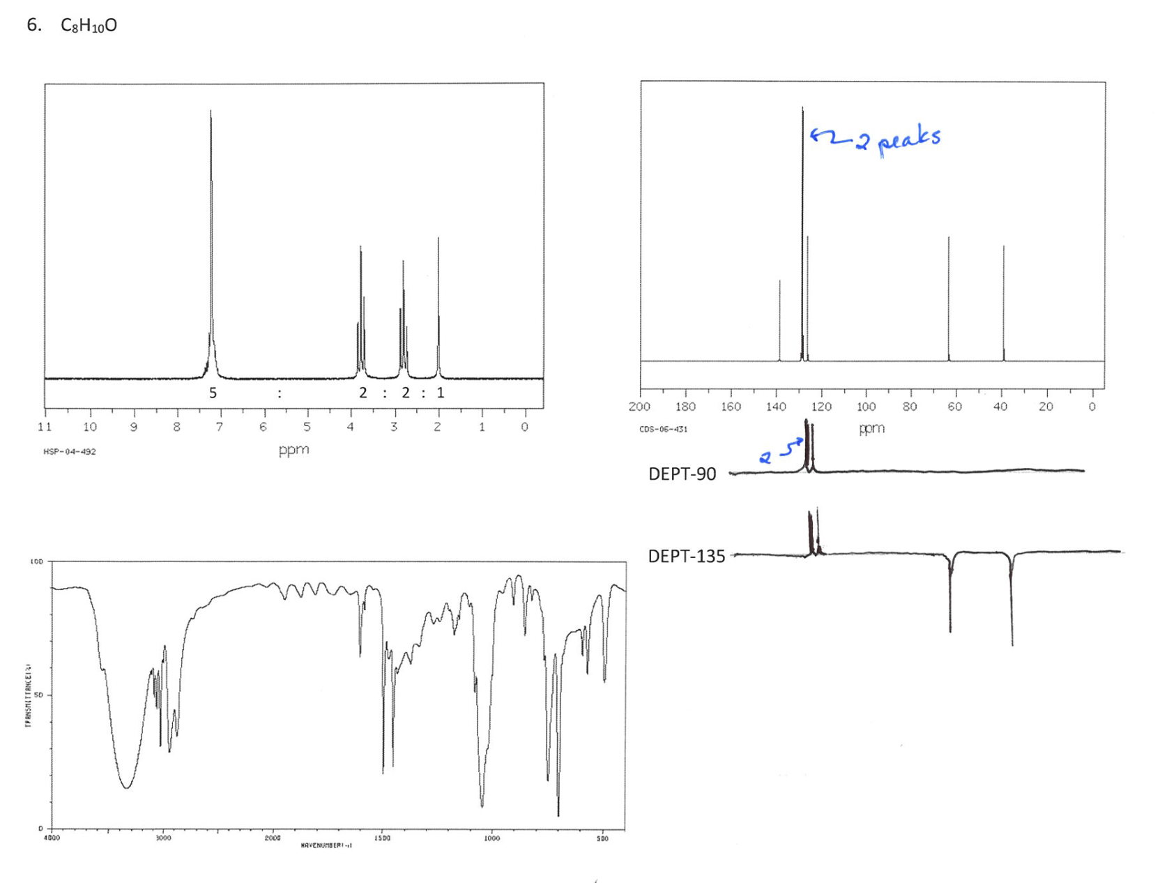 Solved 6. C8H10O | Chegg.com
