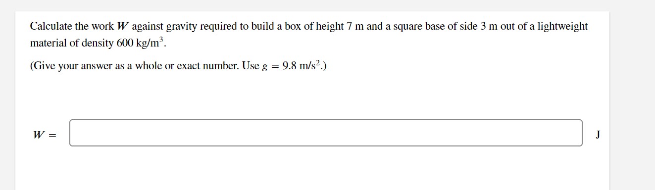 Solved Calculate the work W ﻿against gravity required to | Chegg.com