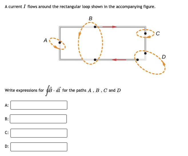 Solved A current II flows around the rectangular loop | Chegg.com