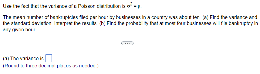 Solved Use the fact that the variance of a Poisson | Chegg.com