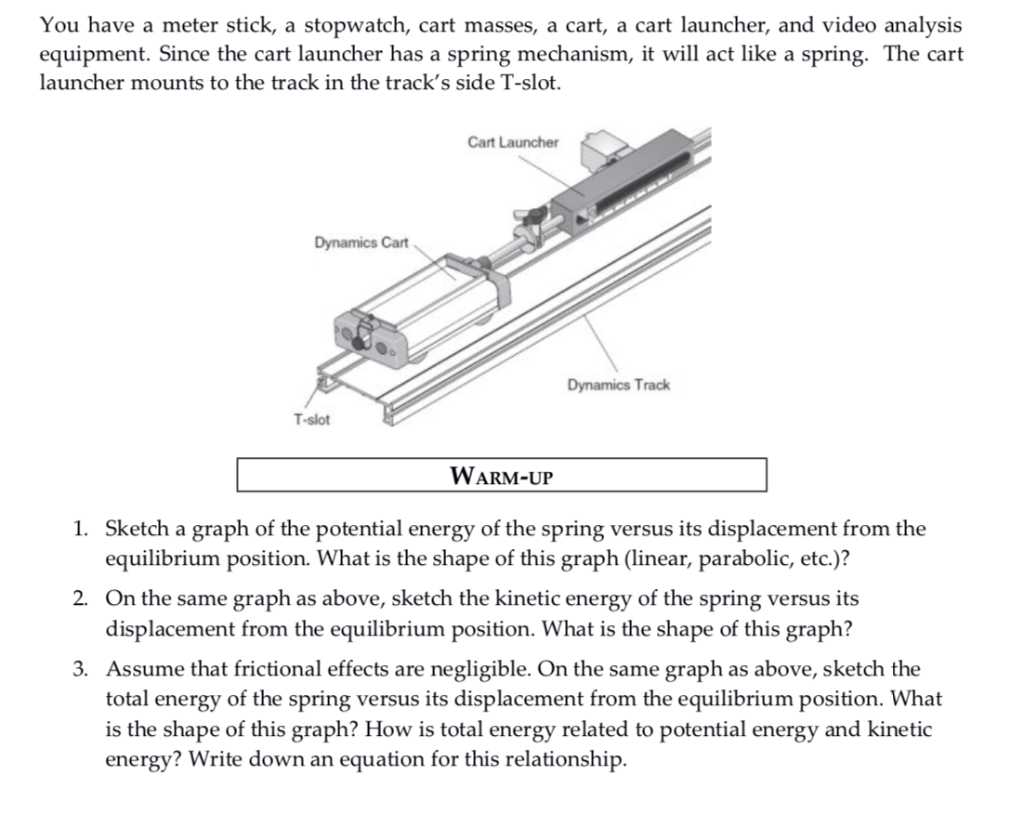 Solved You have a meter stick, a stopwatch, cart masses, a | Chegg.com