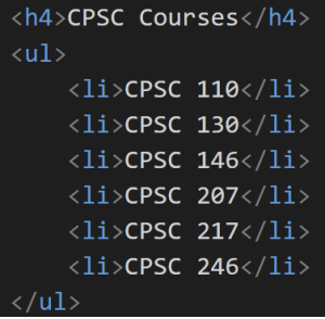 Solved Given the following array, [CPSC 110, CPSC 130, CPSC | Chegg.com