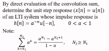 Solved By direct evaluation of the convolution sum, | Chegg.com
