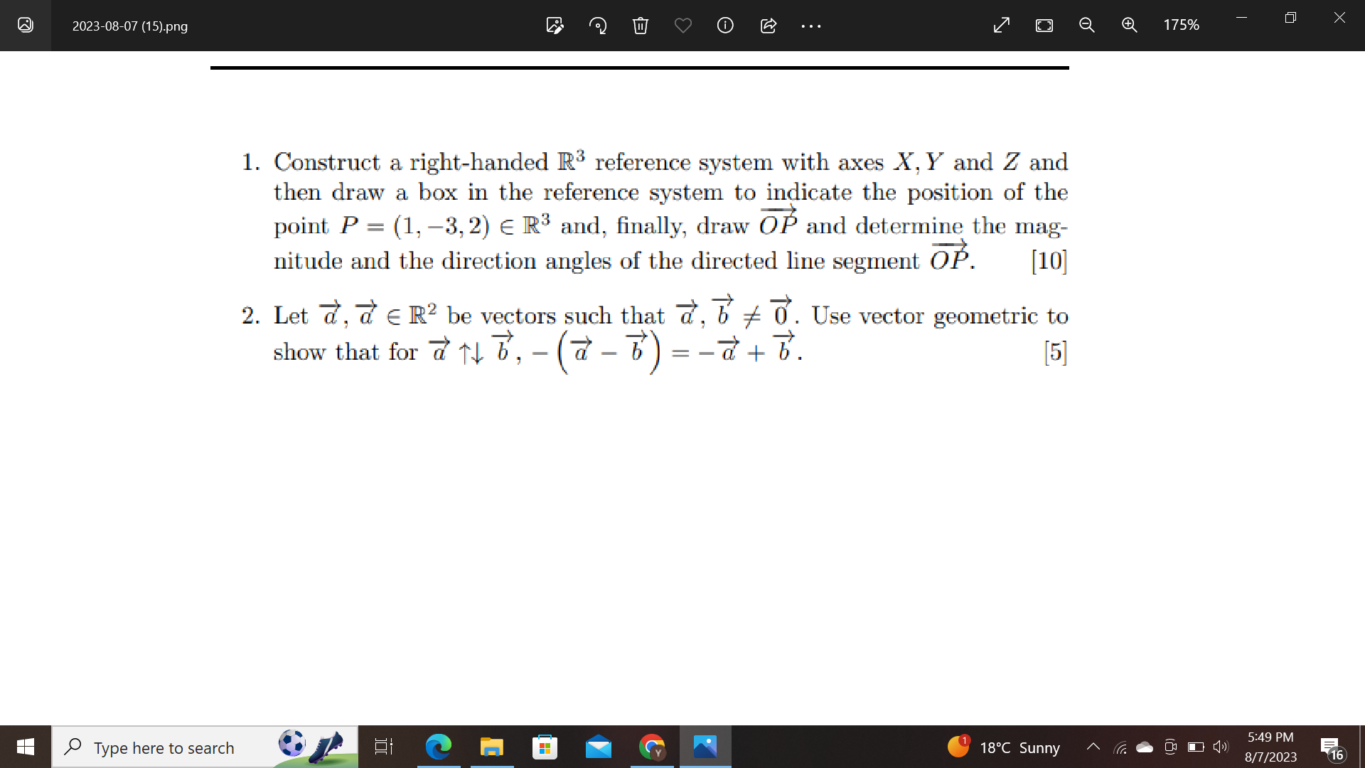 Solved 1. Construct a right-handed \\( \\mathbb{R}^{3} \\) | Chegg.com