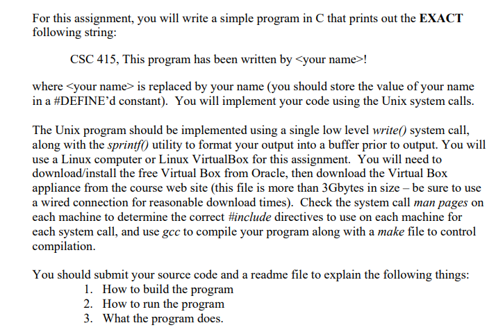 Solved For this assignment, you will write a simple program | Chegg.com