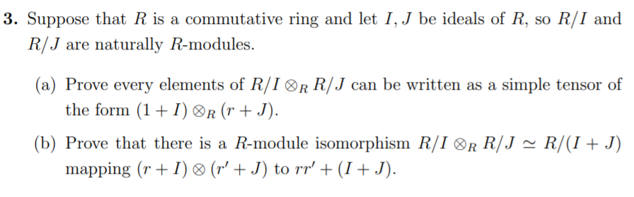 Solved 3. Suppose that R is a commutative ring and let I, J | Chegg.com