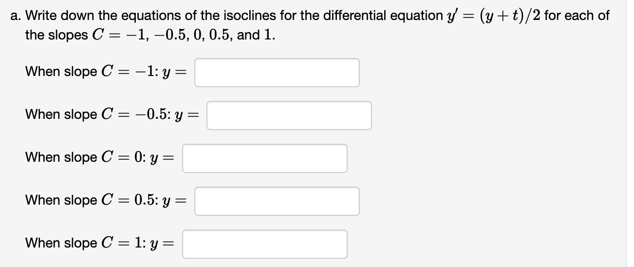 Solved Write down the equations of the isoclines for the | Chegg.com