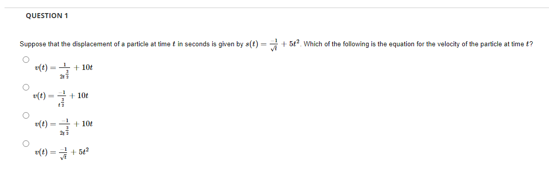 Solved Suppose that the displacement of a particle at time t | Chegg.com