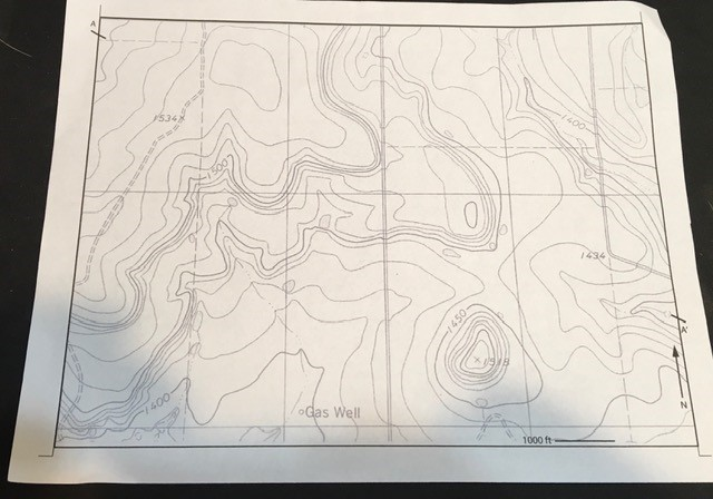 Solved Use the topographic base map provided to construct a | Chegg.com