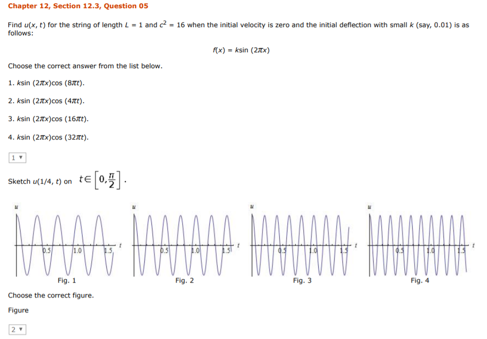 Solved Find u(x, t) for the string of length L = 1 and c 2 = | Chegg.com