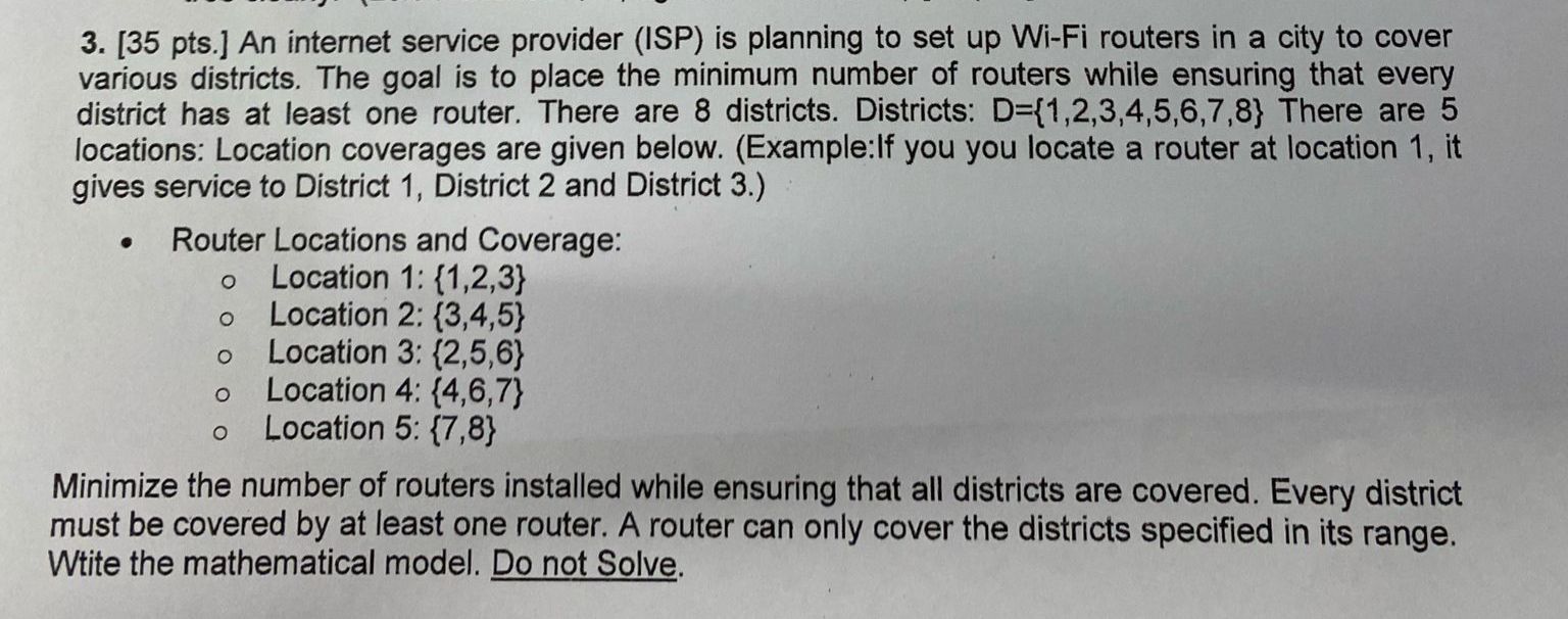 Solved 3. [35 ﻿pts.] ﻿An internet service provider (ISP) ﻿is | Chegg.com