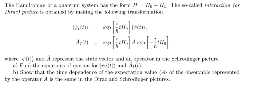 Solved The Hamiltonian of a quantum system has the form | Chegg.com